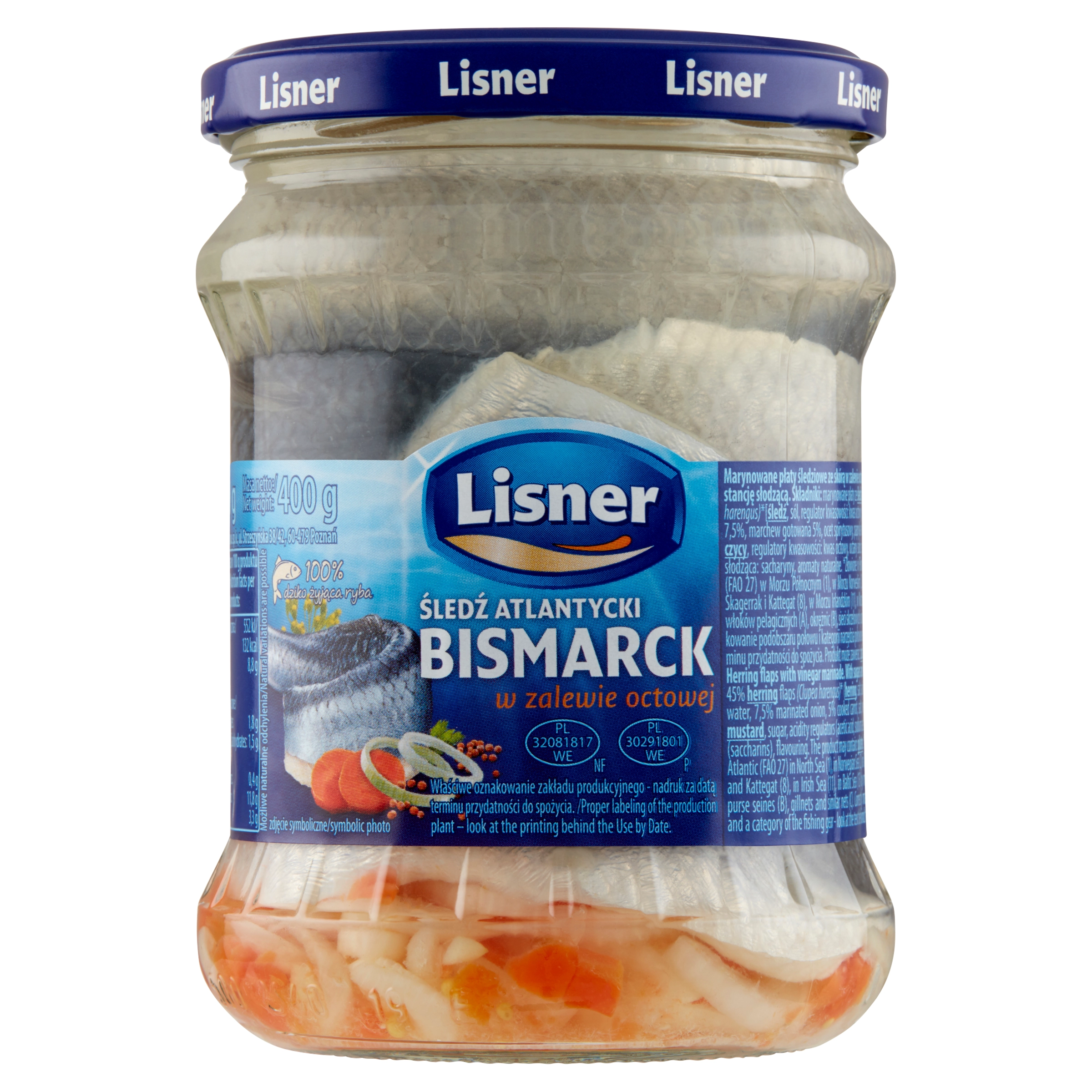 Płaty śledziowe Bismarck, LISNER, , 400 g | Mamyito.pl