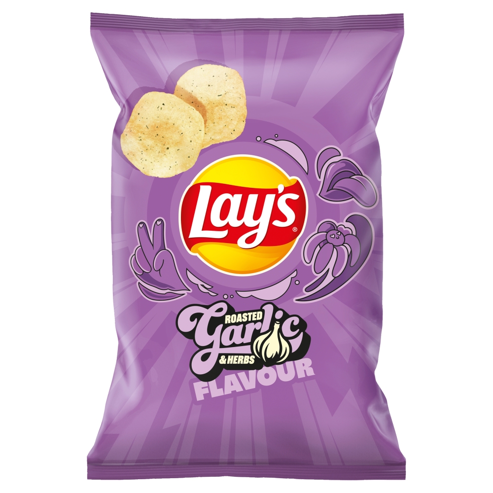 Chipsy ziemniaczane o smaku pieczonego czosnku z ziołami, LAY'S, , 130 ...