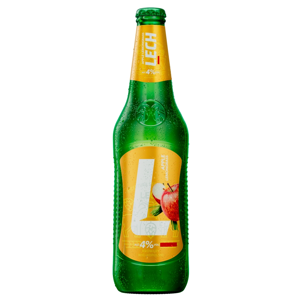 Piwo jabłko i trawa cytrynowa butelka, LECH, , 500 ml | Mamyito.pl